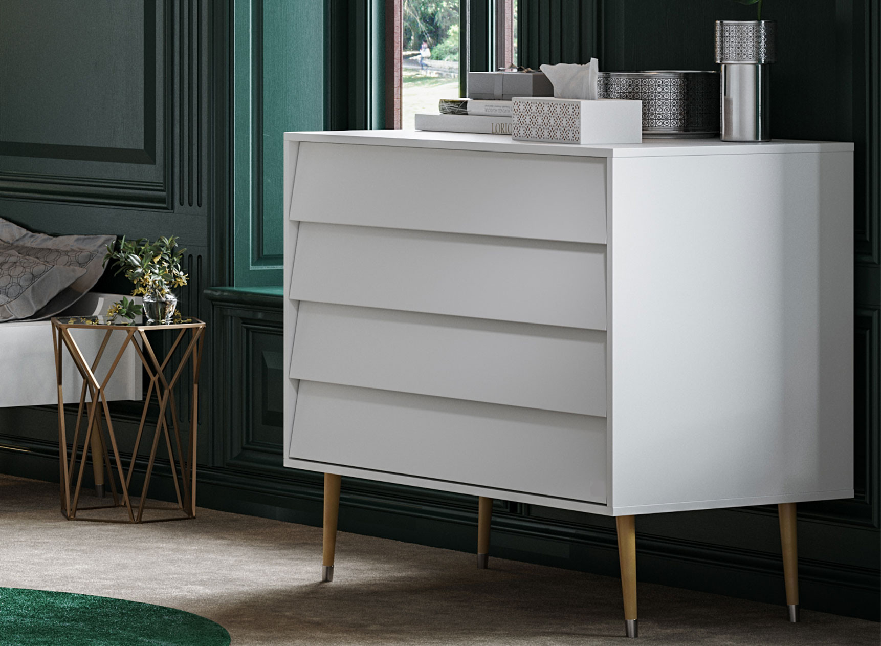 BOSQUE baby ladenkast 4 laden Wit - Design en ecologisch