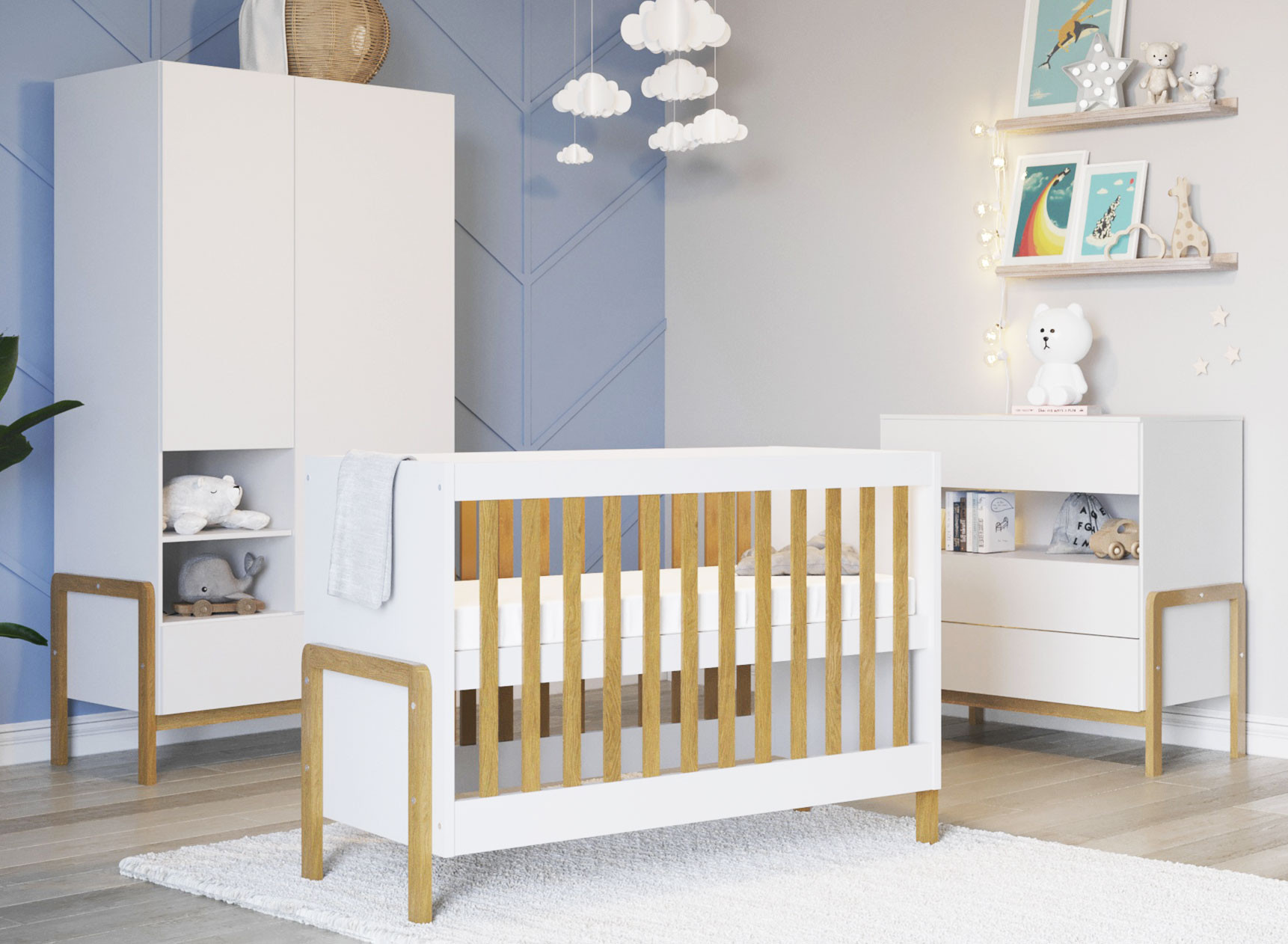 ADAM 60x120 Baby Cot: 100% ecological with Scandinavian design