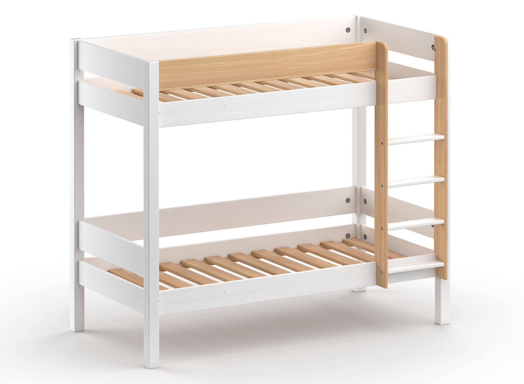 Lit superposé 90x190 cm HOYA Blanc et Pin – En bois massif