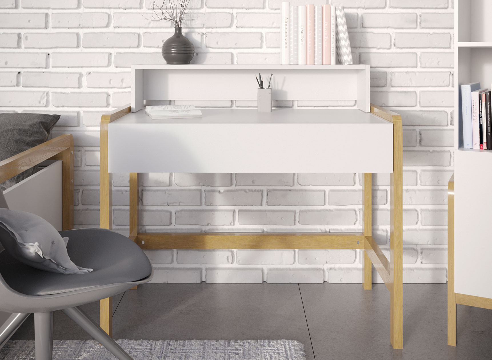 ADAM children's desk with 1 drawer: 100% eco-friendly wood and design