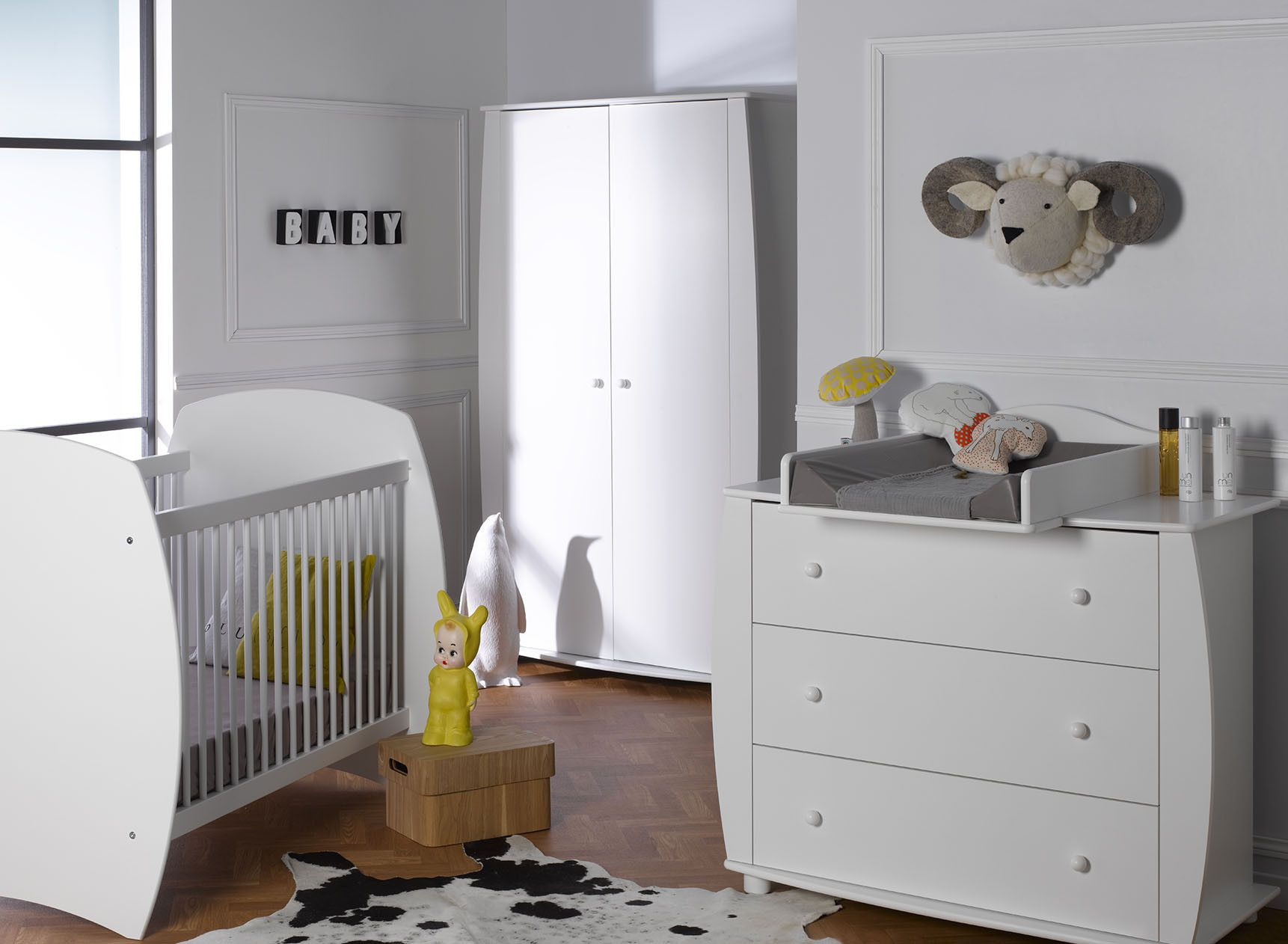 CALTON White 3-drawer chest of drawers - Design and French-made