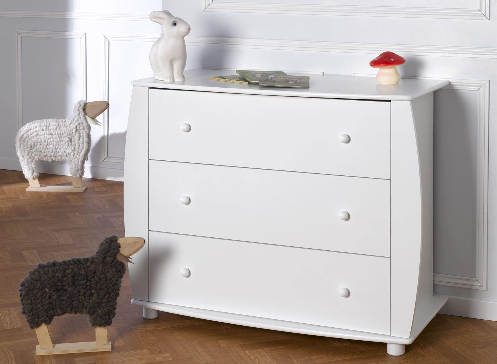 CALTON White 3-drawer chest of drawers - Design and French-made
