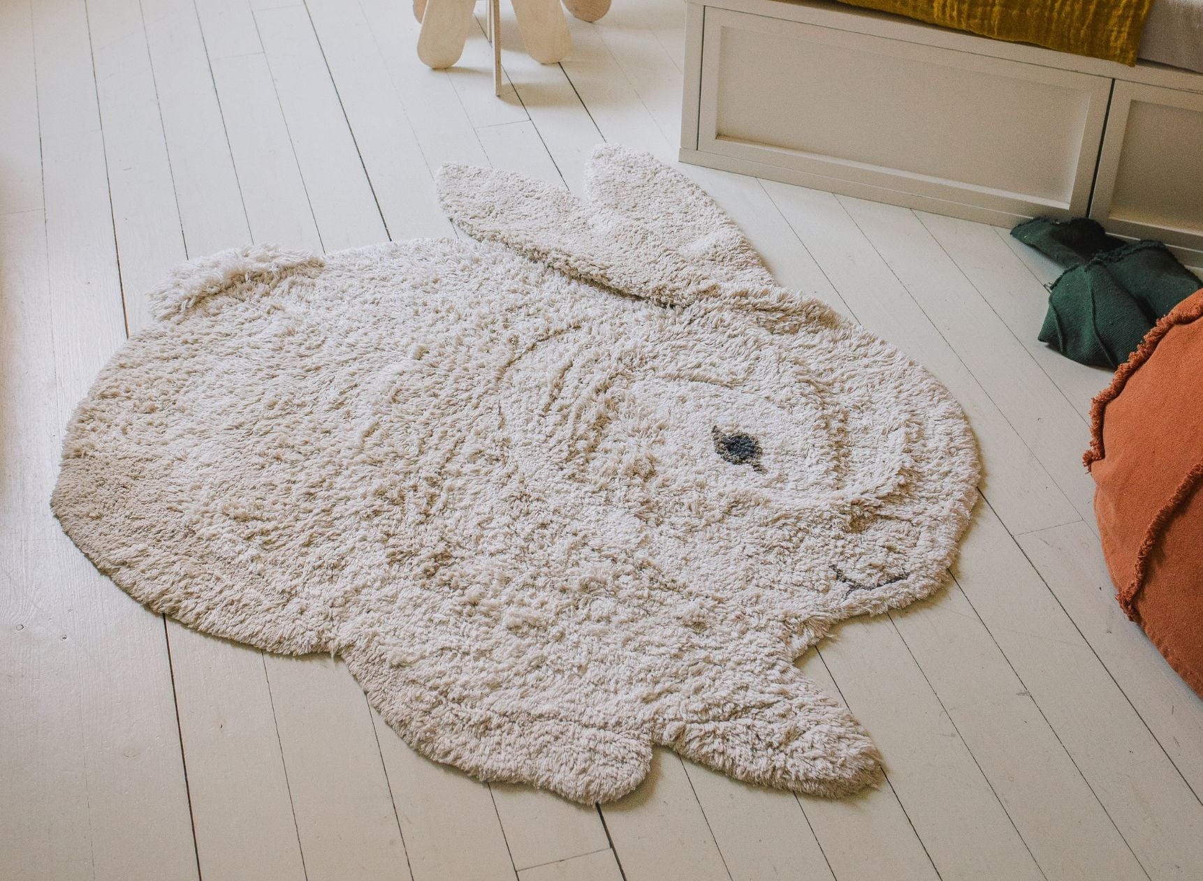 Bunny rug in natural cotton - Playful and comfortable