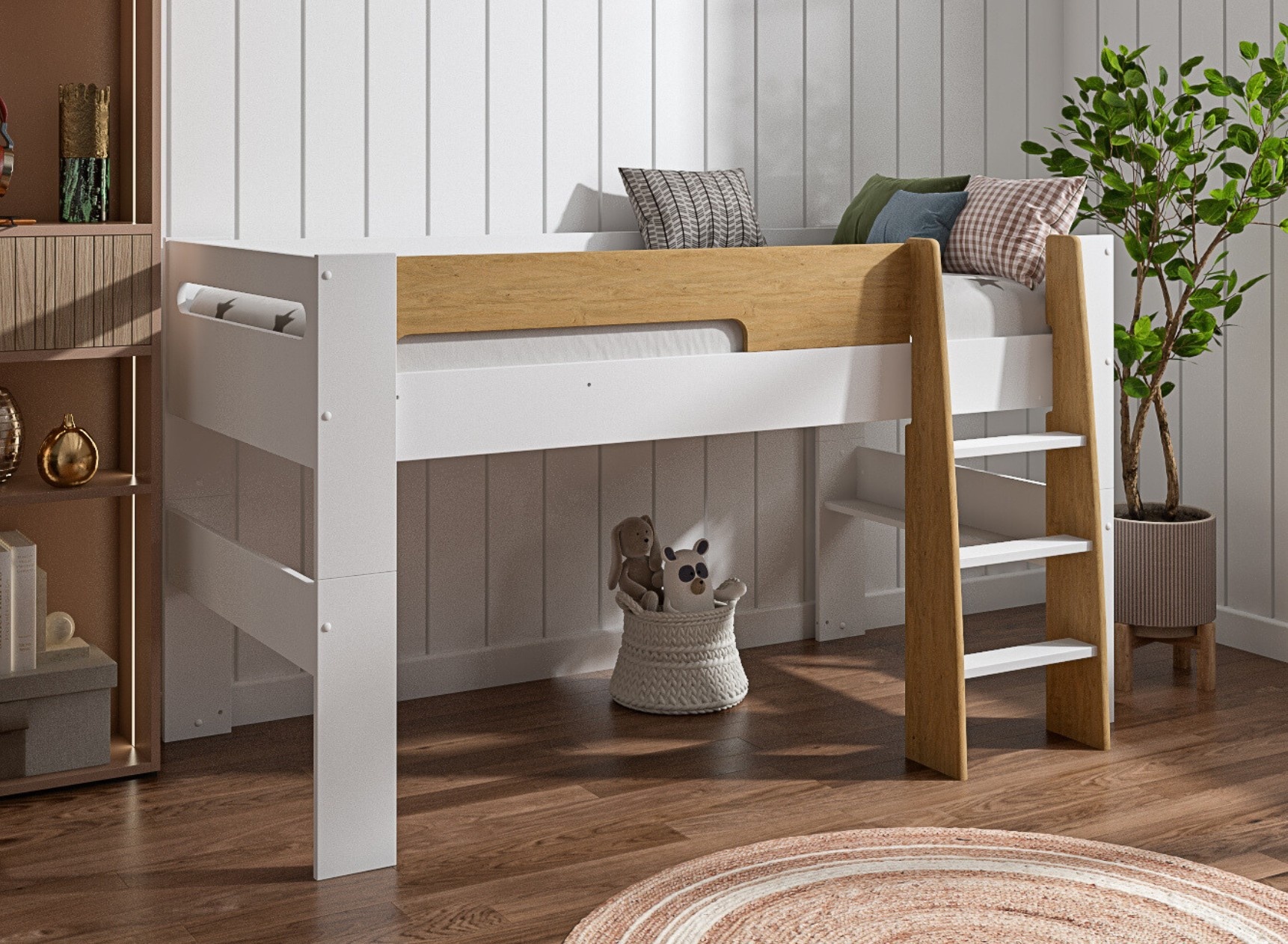 Luka 90x190 mid-height bed: design, safety and modularity