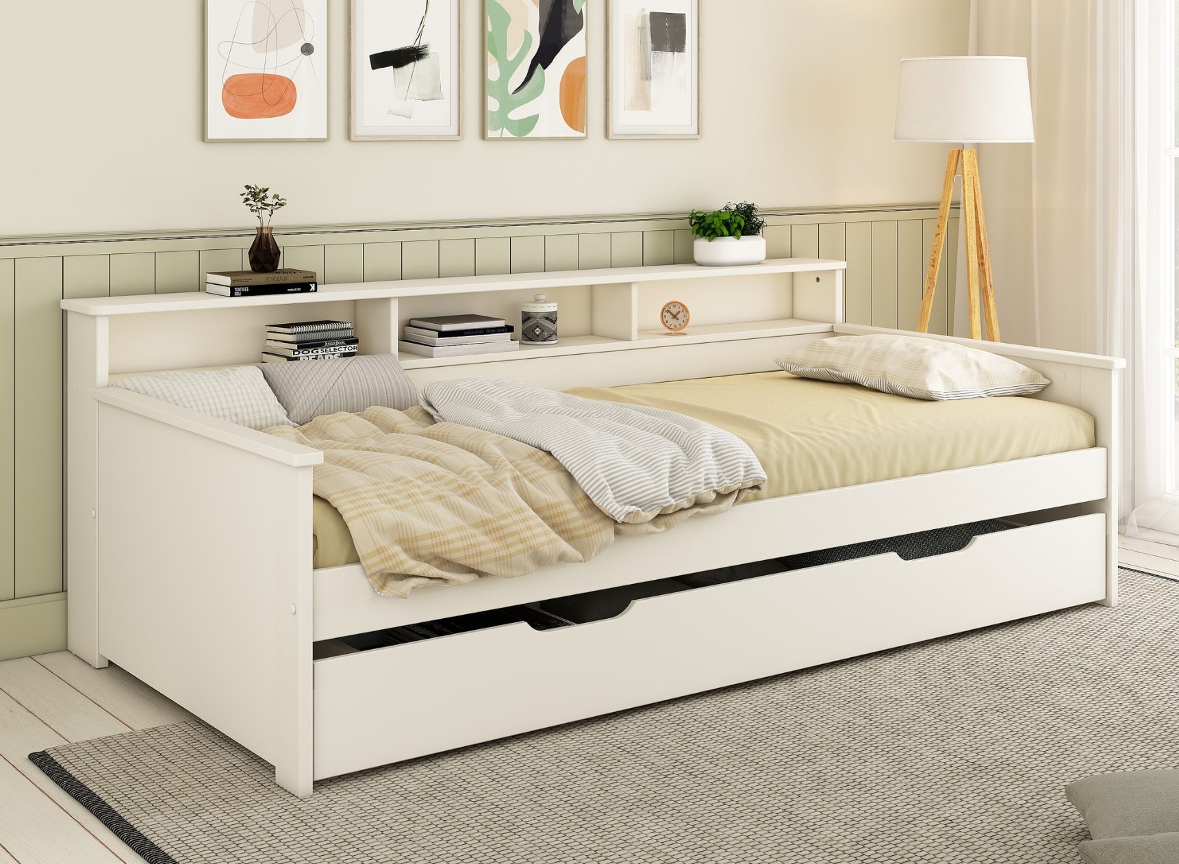 Lit banquette avec rangement 90x200 OLIVER - Design et sain