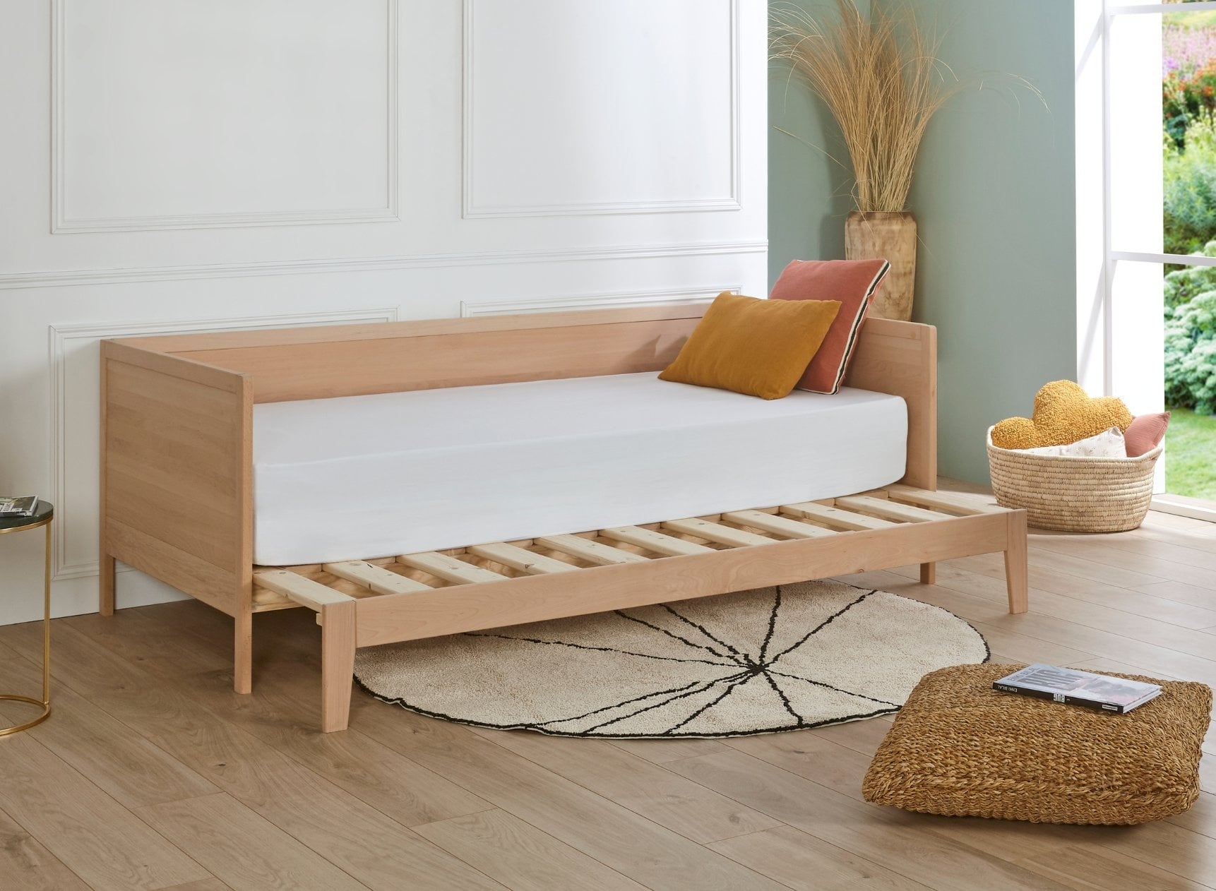 Lit banquette extensible 90x200 EMILE - En bois massif français