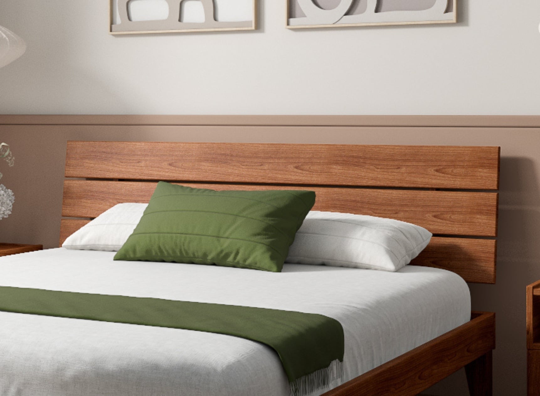 Tête de lit 160x200 en bois massif noyer ACHILLE