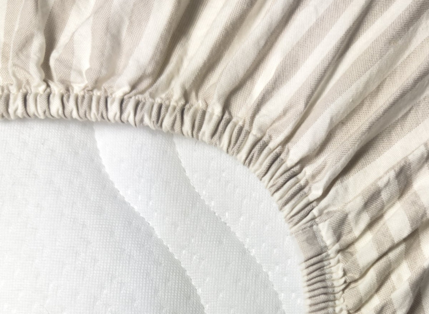 Drap housse 90x200 en percale de coton bio à motif rayé
