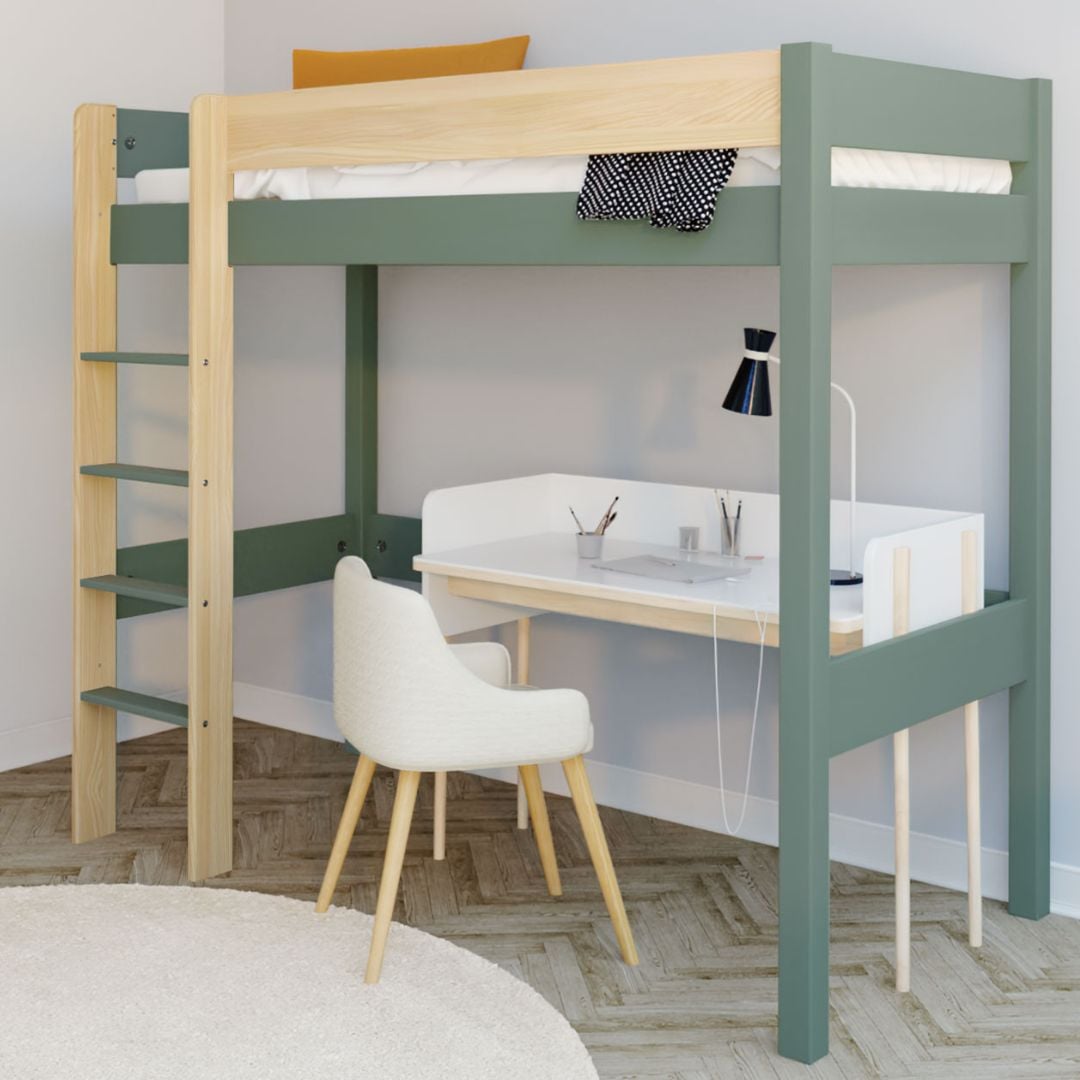 How to create a desk area under a loft bed? | Nateo